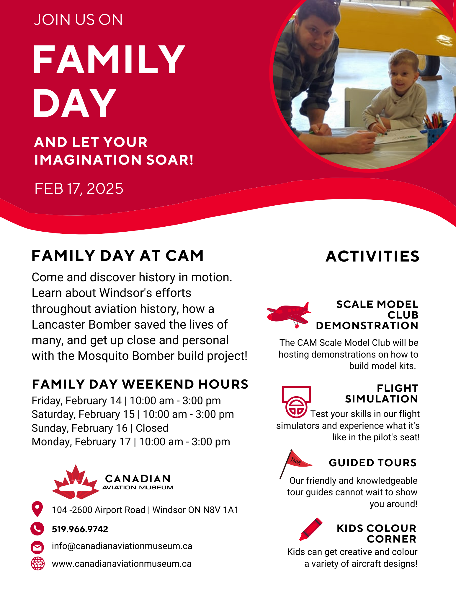 Spend Family Day at CAM 17-Feb-2025 – Canadian Aviation Museum